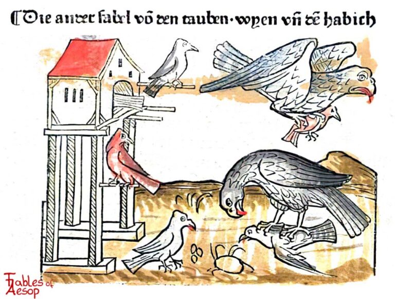 The Hawk, The Kite, and The Pigeons - Fables of Aesop