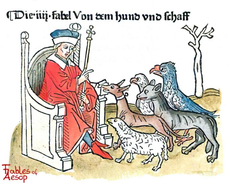 A Dog, A Sheep, and A Wolf - Fables of Aesop
